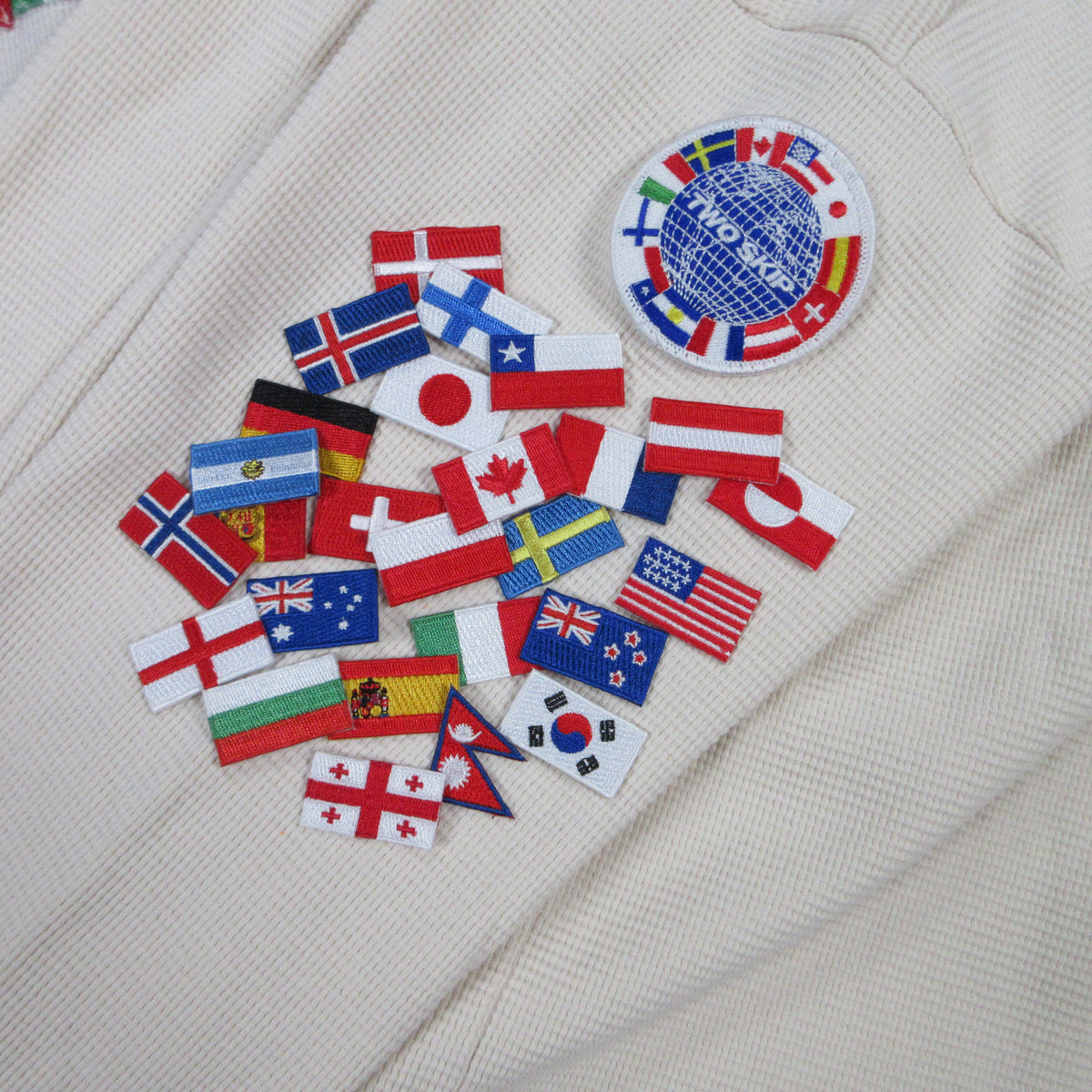 The "Ski The World" Collection Flag Patches – Two Skip